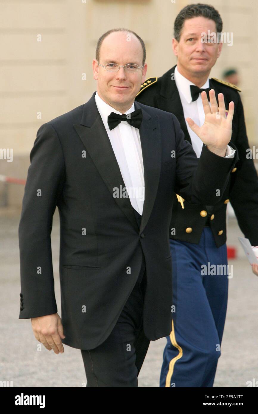 File photo : Prince Albert II of Monaco arrives at the private pre ...