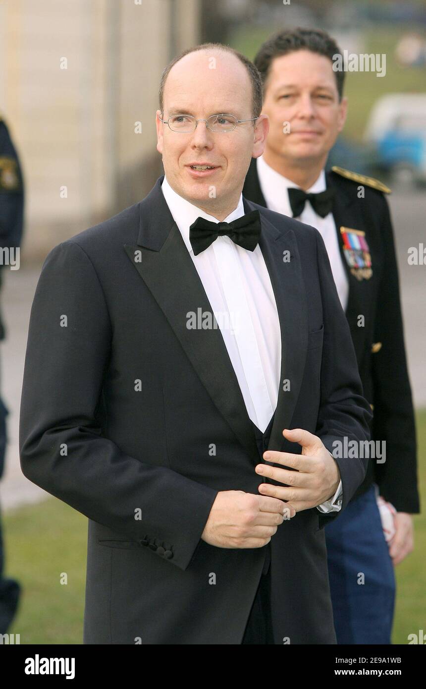 Prince Albert II of Monaco arrives at the private pre-birthday of Carl ...