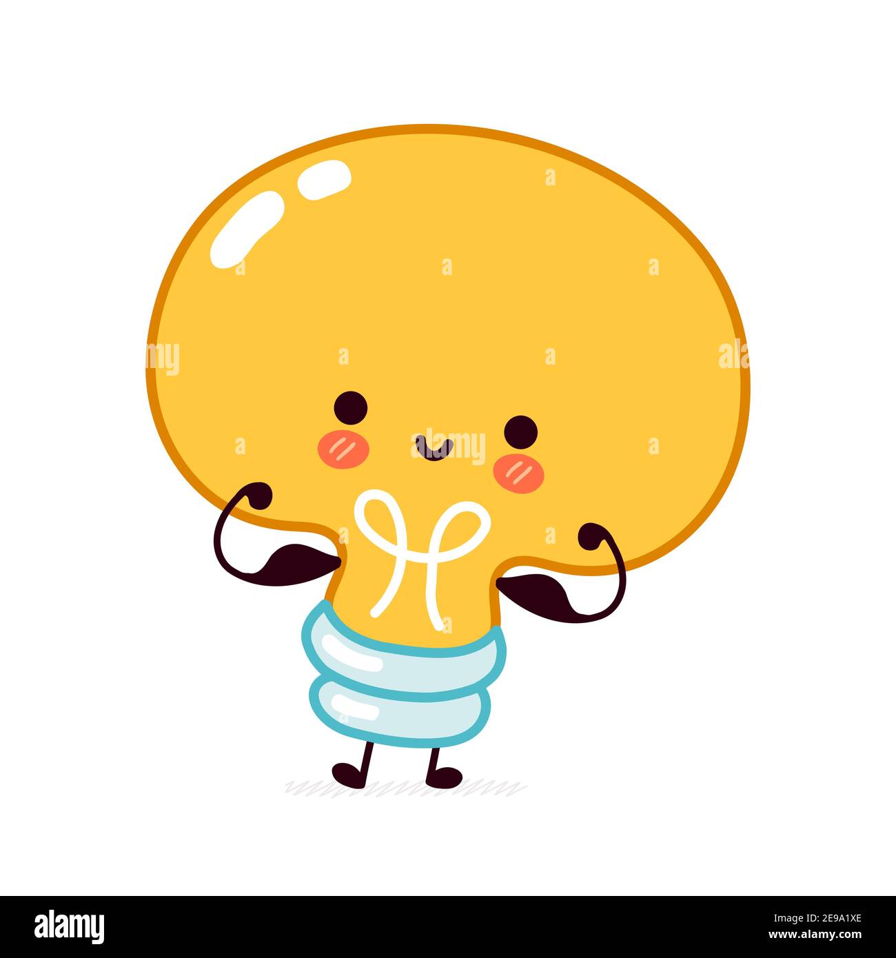 Cute funny light bulb, lamp character. Vector flat line cartoon kawaii ...