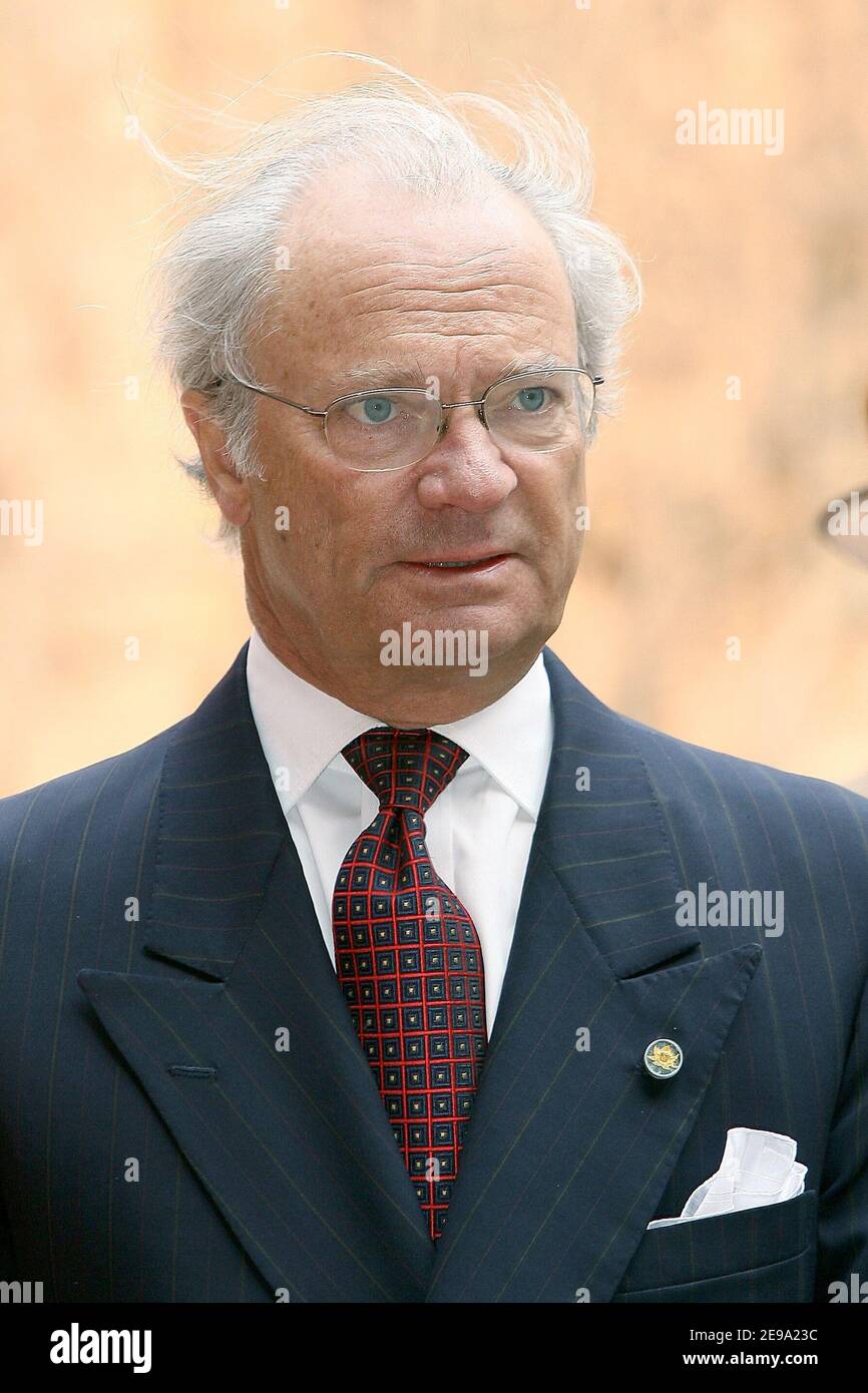 King Carl XVI Gustaf of Sweden arrives at the Parliament's Lunch at ...