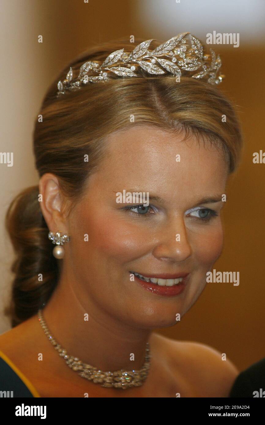 Princess Mathilde of Belgium arrives for the a concert given at ...