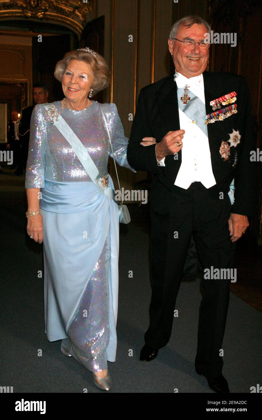 Queen Beatrix of The Netherlands and Prince Henrik of Denmark arrive ...
