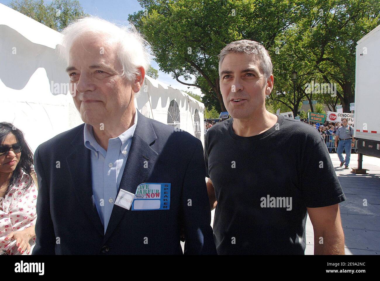 "Actor George Clooney and his father Nick Clooney speaks during ""Save ...