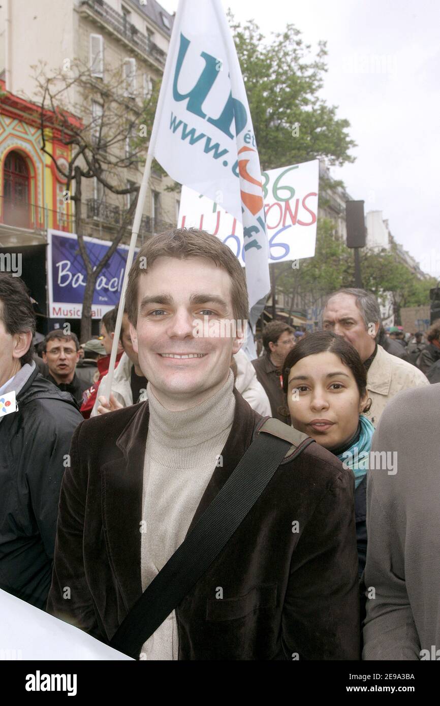 French UNEF-ID leader Bruno Julliard attends the traditional May Day rally in Paris, France, on ...