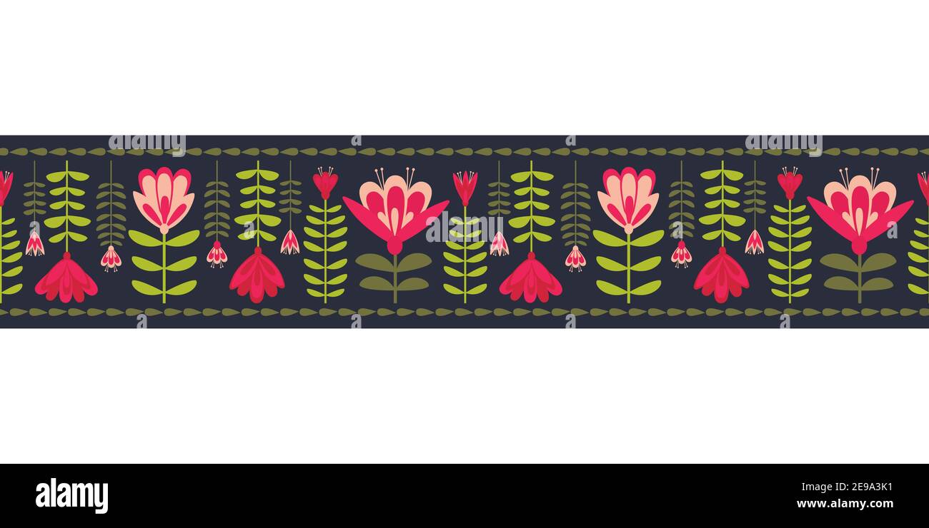 Seasonal Decorative seamless pattern vector border Stock Vector Image ...