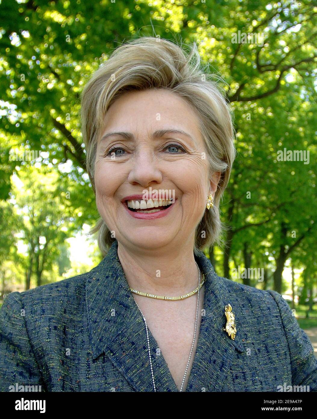 Senator Hillary Clinton poses for our photographer during her walk on ...