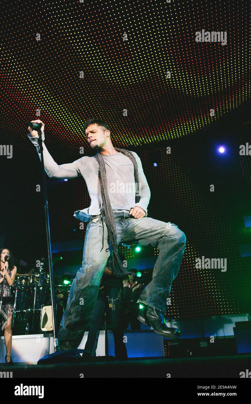 Puerto Rican born singer Ricky Martin performs live on stage at le ...