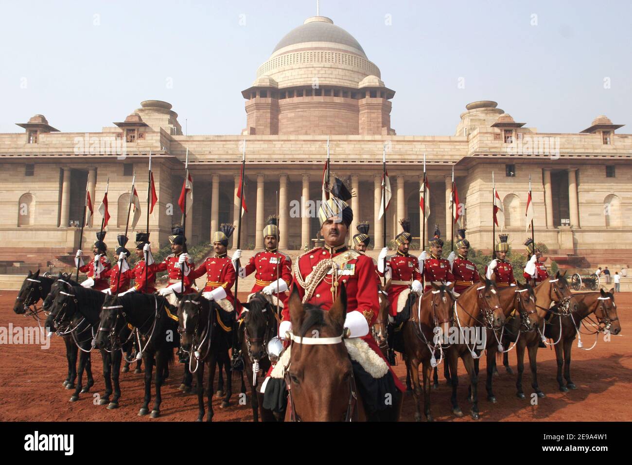 Parade of the Presidential Horse Guard in front of the Presidential ...