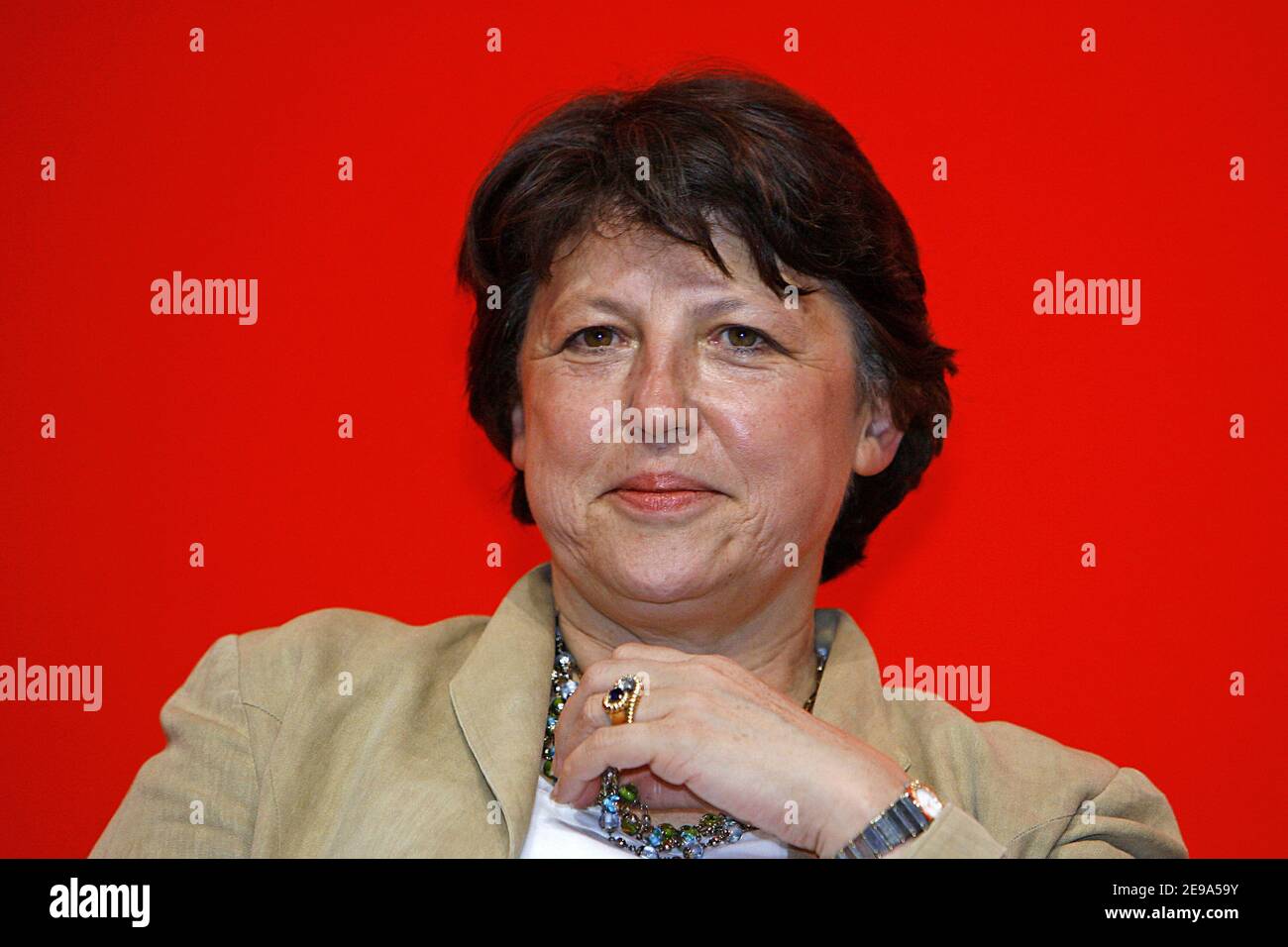 Martine AUbry during a socialist meeting in Bordeaux, southwest France ...