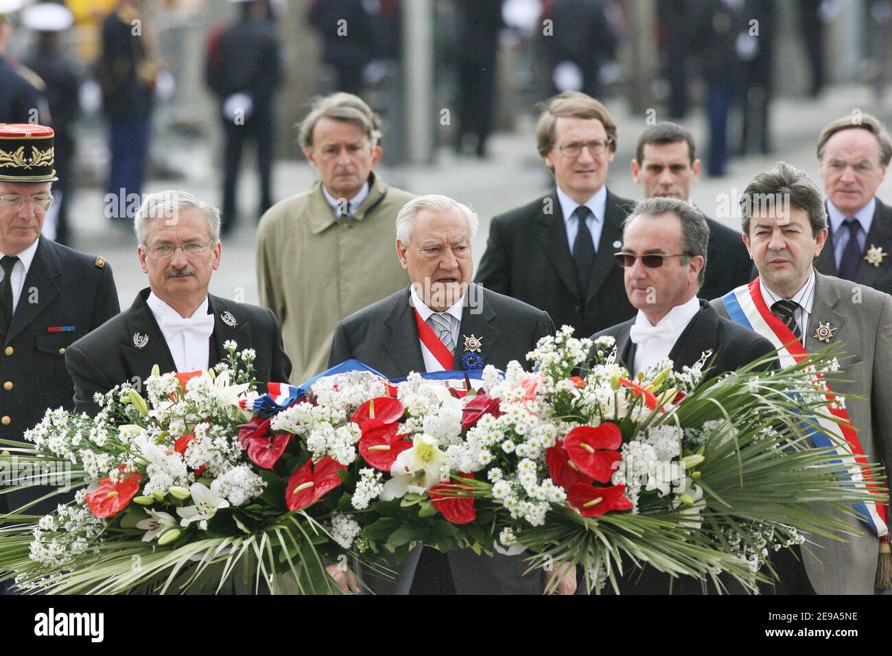 President of the French Senate Christian Poncelet and Jean-Luc ...