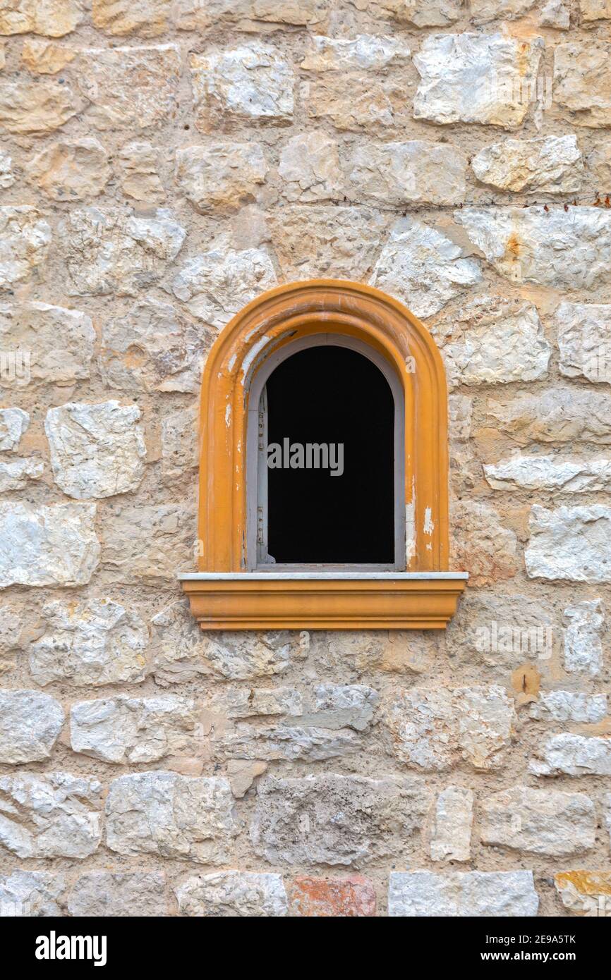 Open Arch Window at Stone Wall France Stock Photo - Alamy