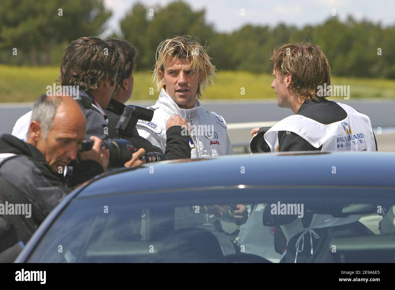 Olympique Lyonnais' Gregory Coupet during the Audi cars test at the ...