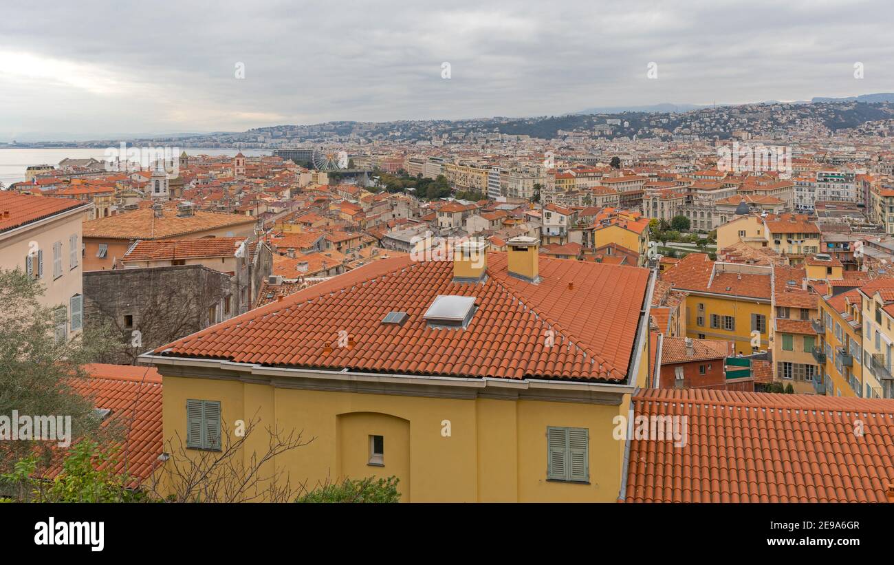Nice France Cityscape Rooftop View Winter Day Stock Photo - Alamy