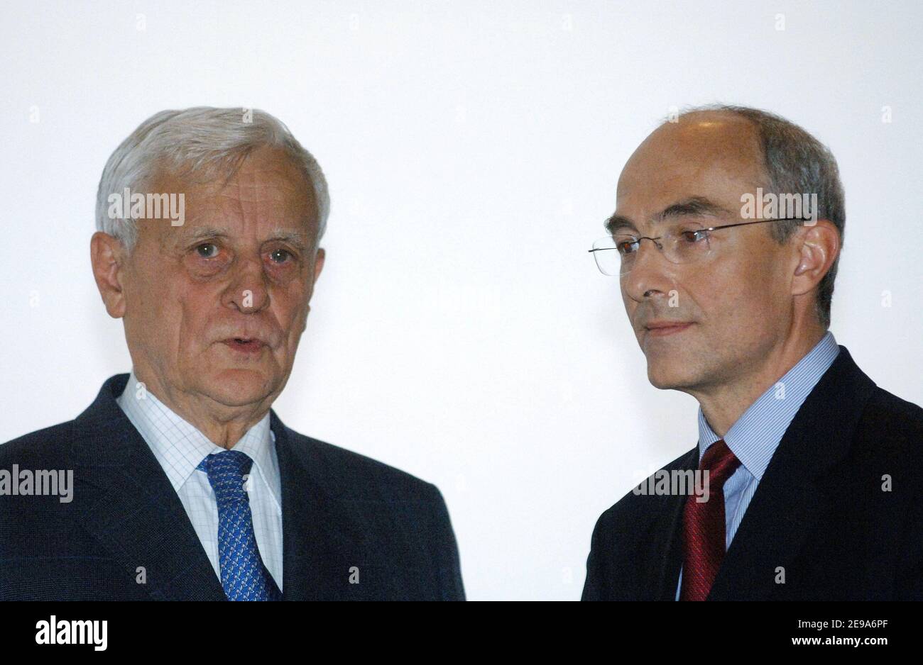 French CEO of Air Liquide Group Benoit Poitier (R) talks with Edouard ...