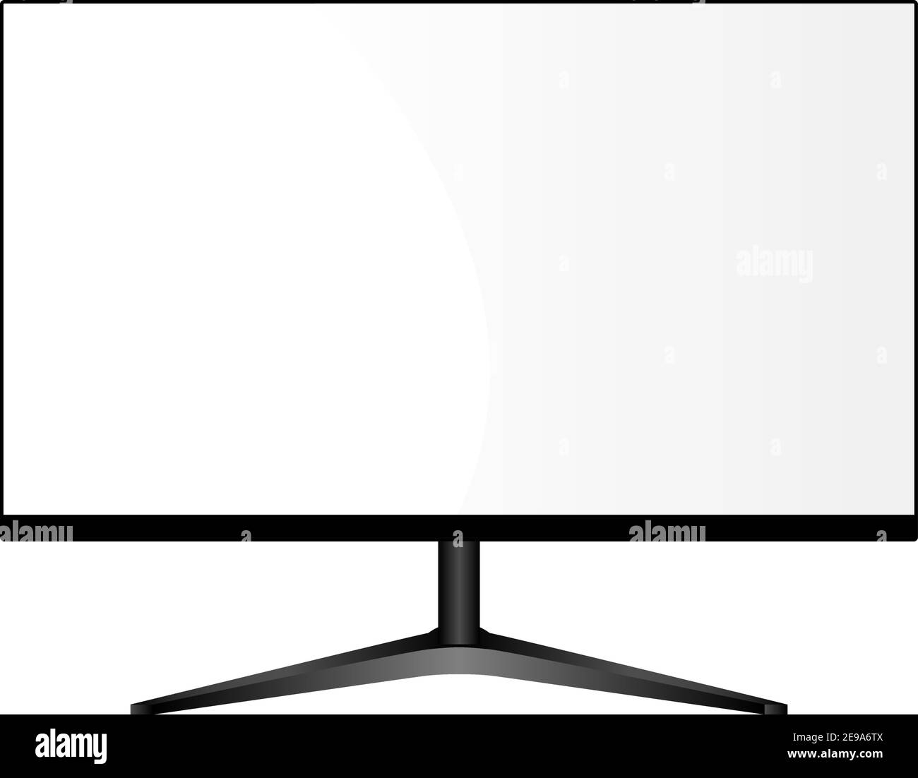 Wide Monitor on Stand. Lcd Television Display Mockup. Realistic Flat ... Wide Monitor on Stand. Lcd Television Display Mockup. Realistic Flat ...