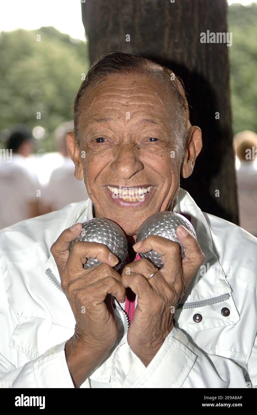 French singer Henri Salvador plays at the First Game of Bowls and ...