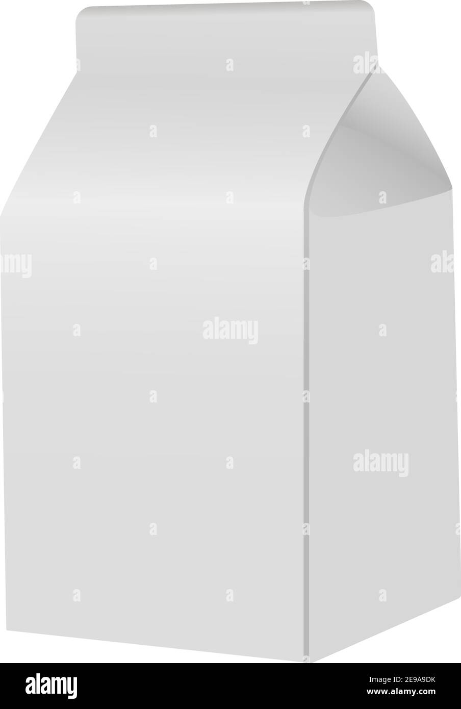 Milk Pack. White Paper Package Template Blank. 3d Fresh Juice Box ...