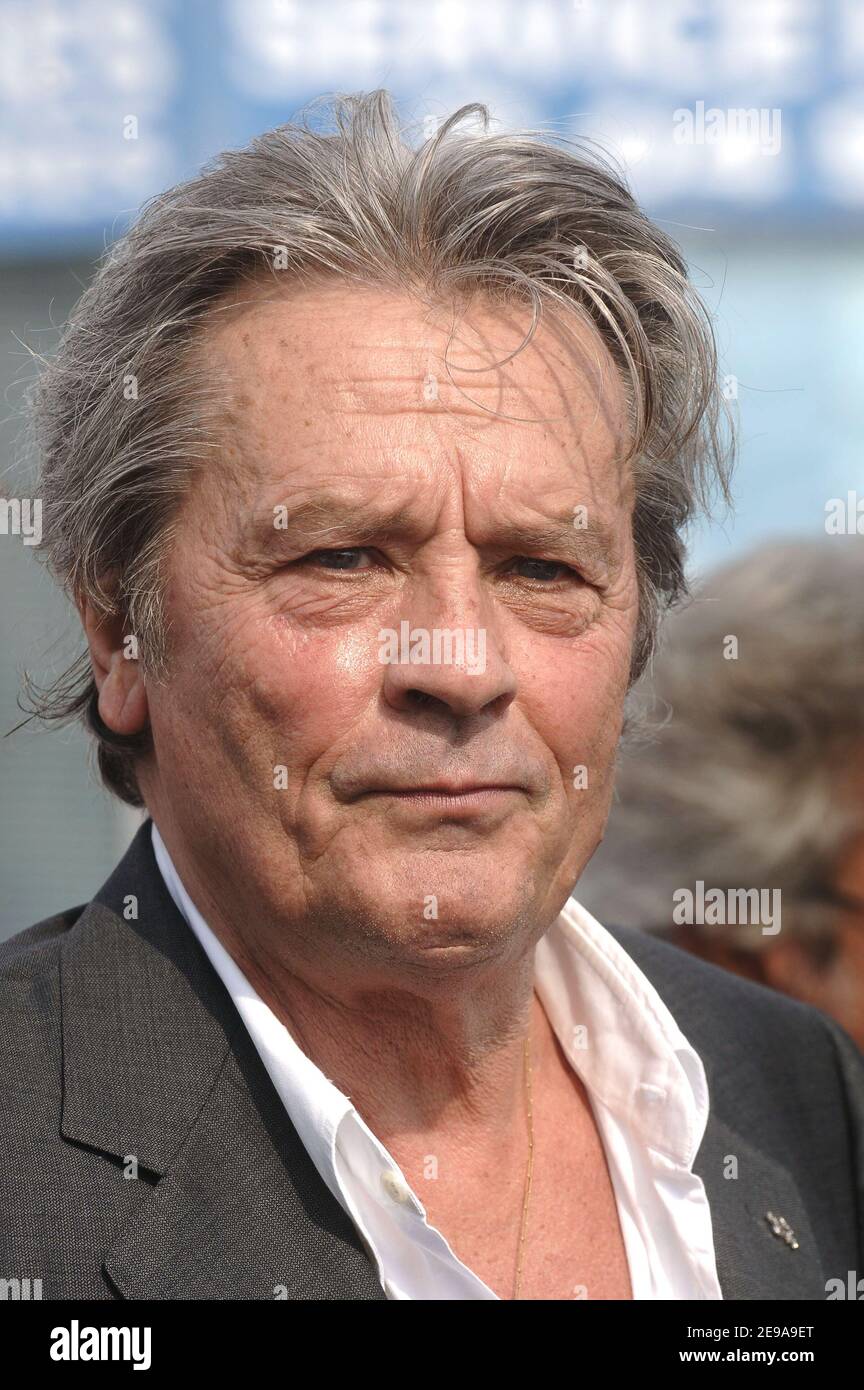 French actor Alain Delon arrives in Cannes by helicopter during the ...