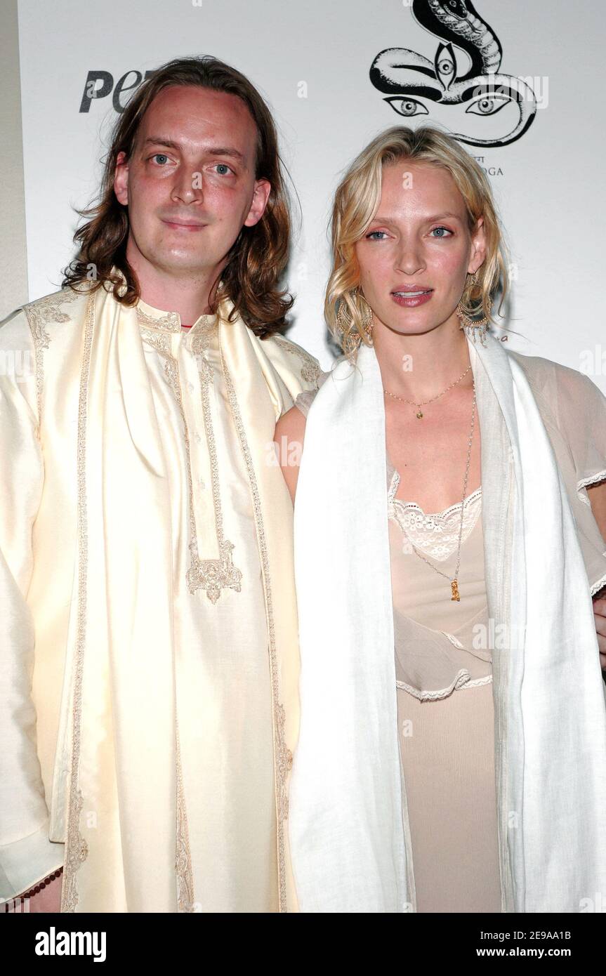 Uma Thurman and her brother Dechen Thurman attend the opening party for ...