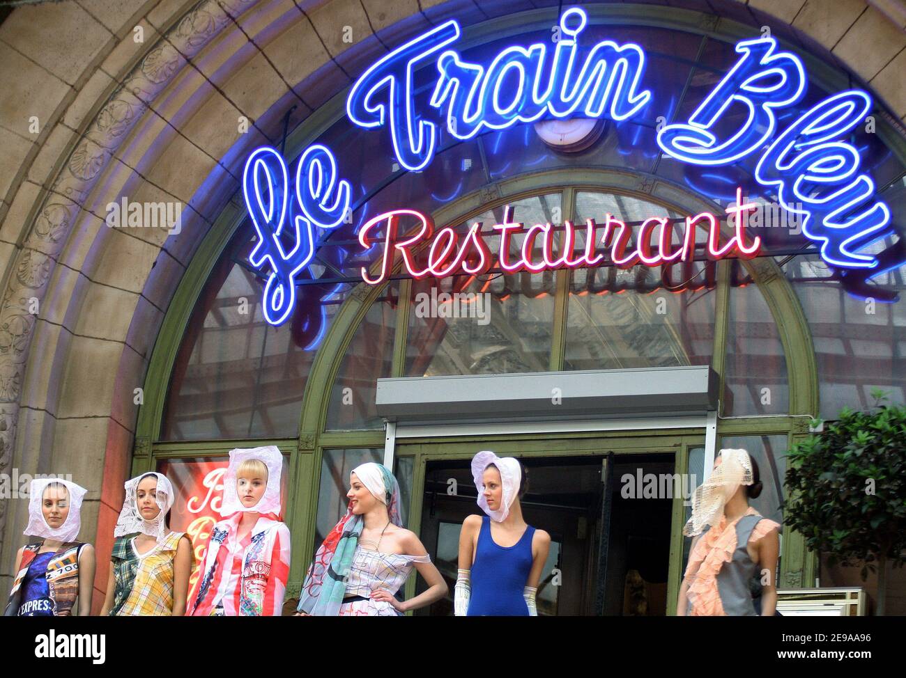 French railroard company SNCF organizes a fashion show in front 'Le ...