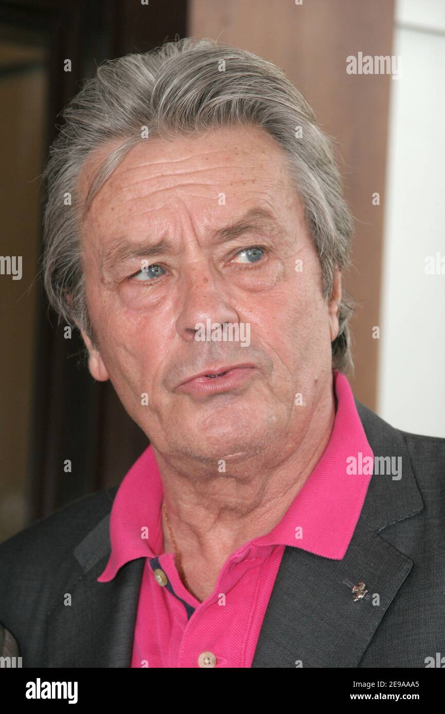 French movie legend Alain Delon leaves the 'Martinez Hotel' during the ...