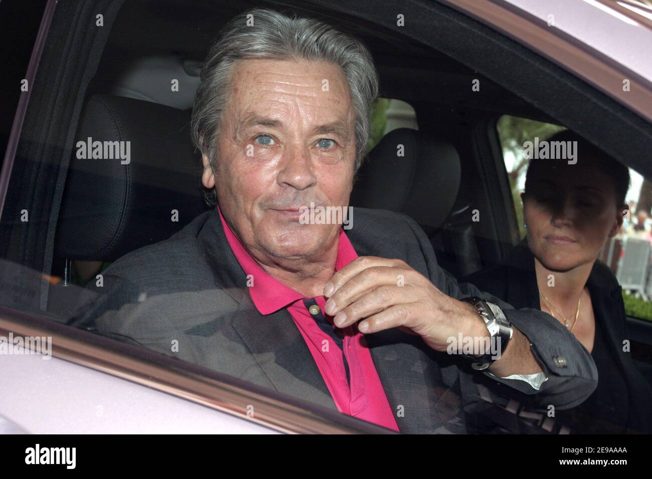 French movie legend Alain Delon leaves the 'Martinez Hotel' during the ...