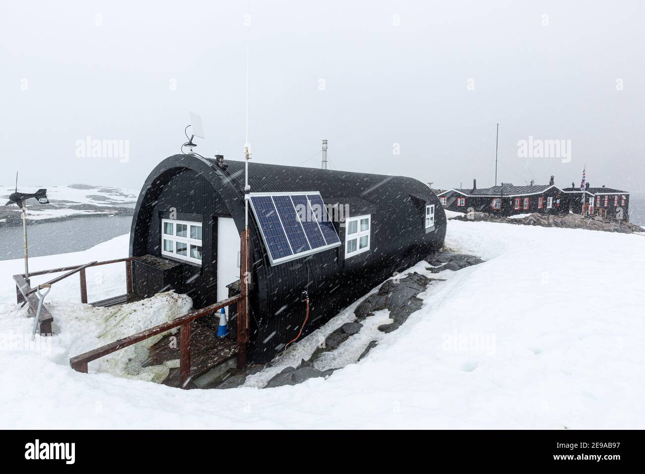Former British Base A, now a museum and post office at Port Lockroy on ...