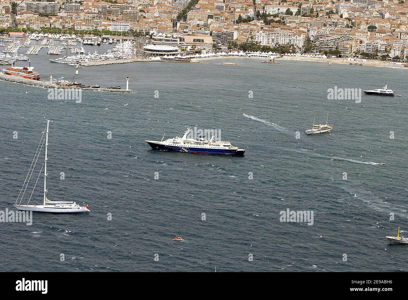Aerial view of Cannes during the 59th Cannes Film Festival, France, on ...