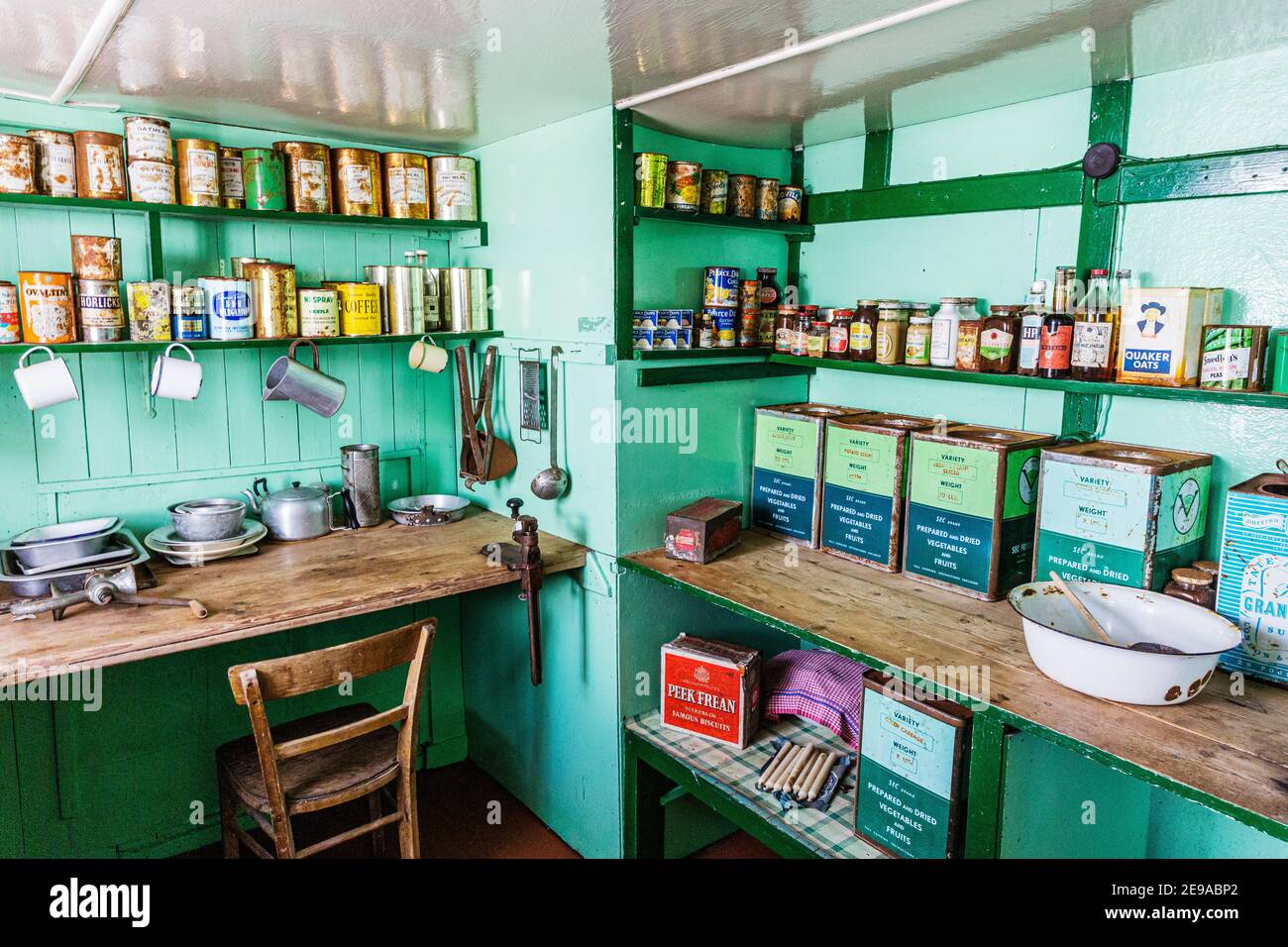 Interior of former British Base A, now a museum and post office at Port ...