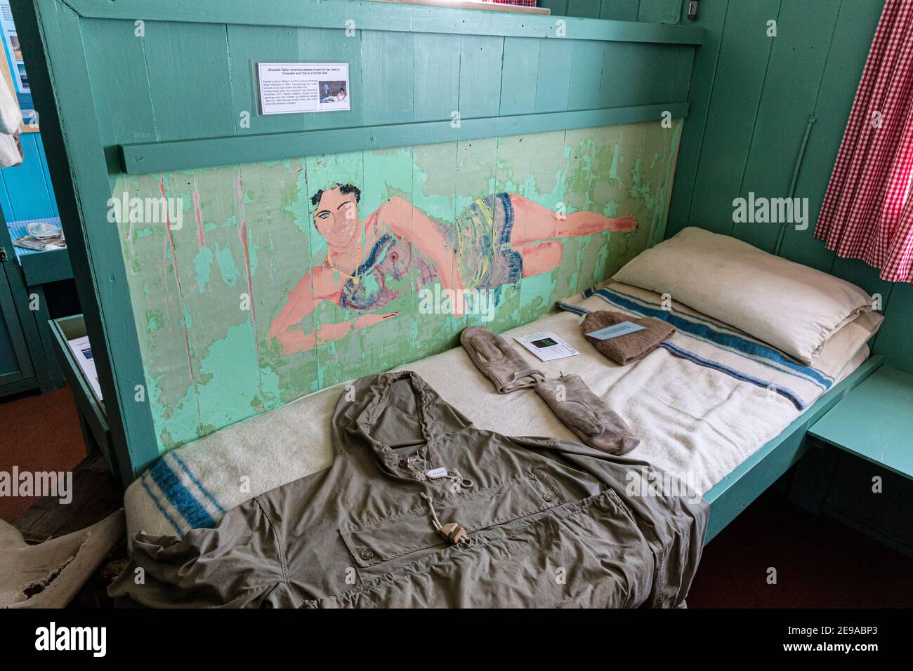 Interior of former British Base A, now a museum and post office at Port ...