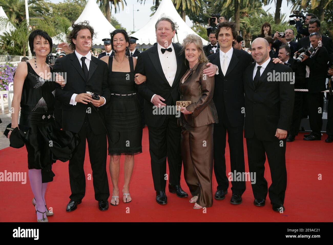 Former Vice-President Al Gore (c) and his wife Tipper and producers ...