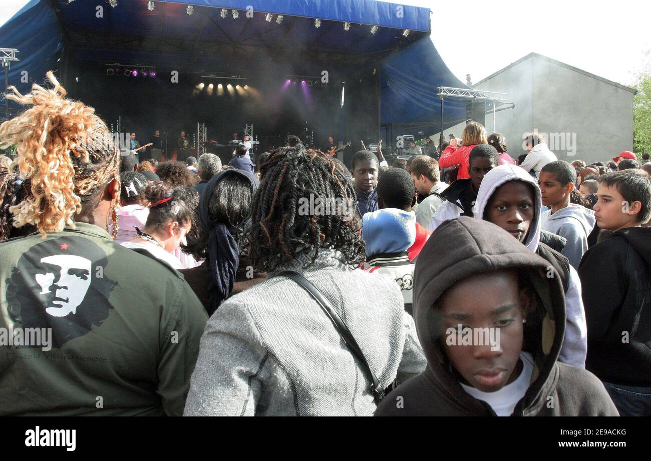 French singer Amel Bent performs her live concert in La Courneuve, east ...