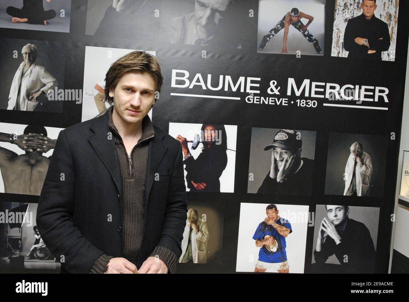 French actor Stanislas Merhar attends a caritative sale of Baume ...