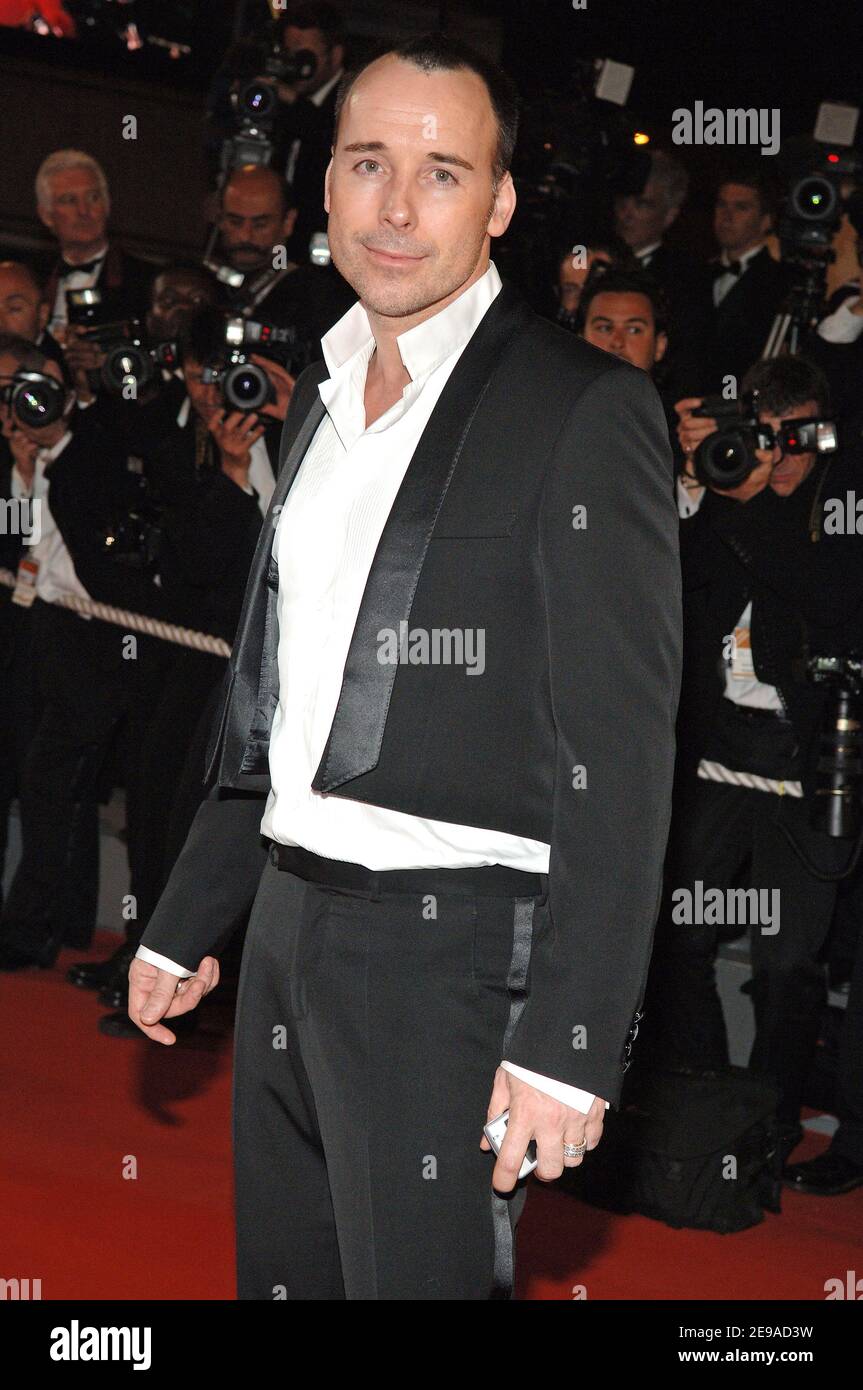 David Furnish poses upon arriving at the Palais des Festivals to attend ...