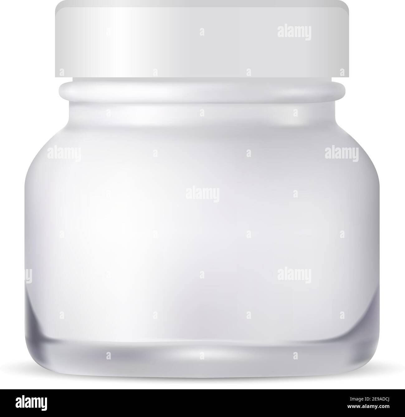 Cosmetic Jar. Glass Cream Bottle. Face Makeup Packaging Mockup. Milk ...