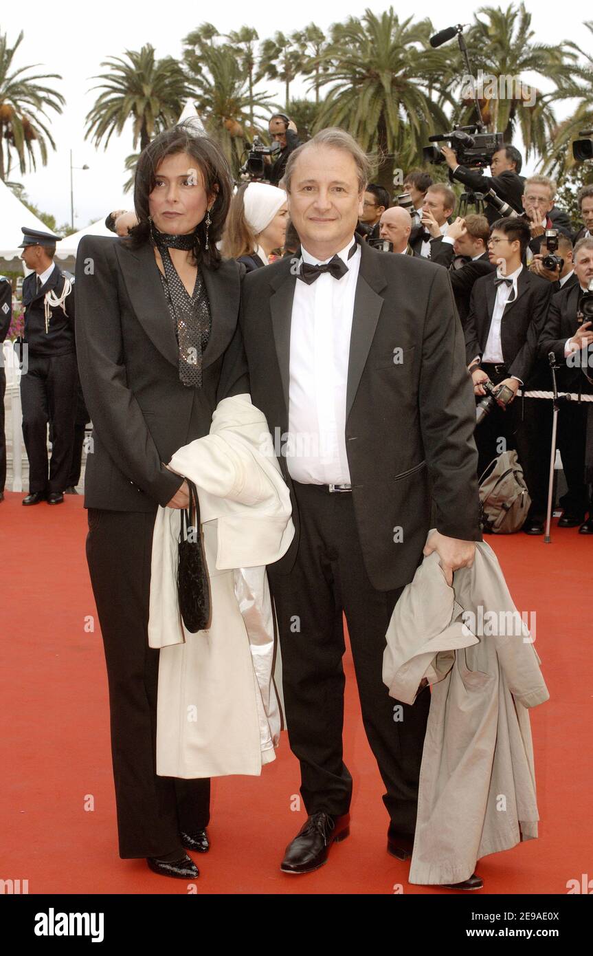 Patrick Braoude and wife upon arrival for the screening of Alejandro ...