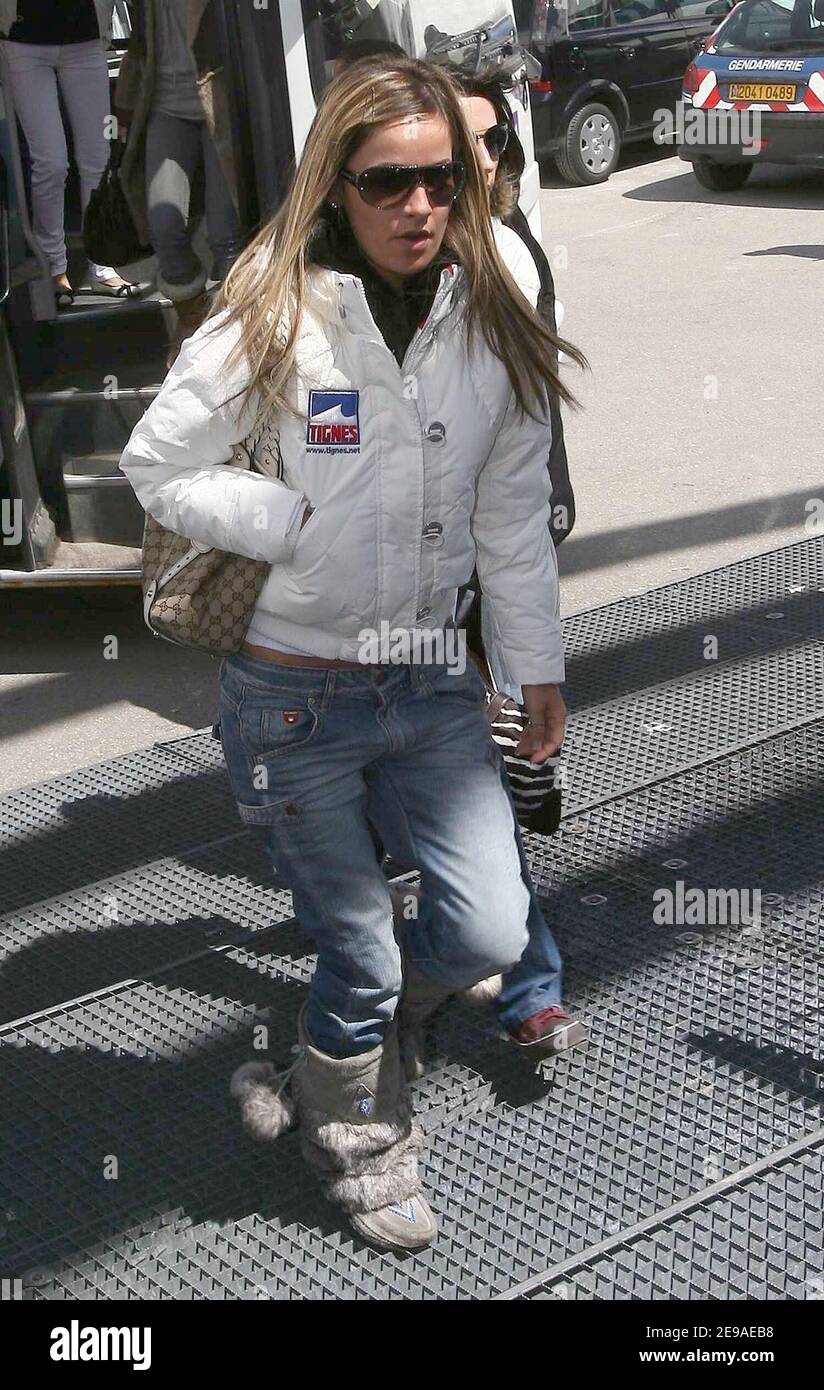 David Trezeguet's wife, Beatrice arrives in Tignes, French Alps, France ...