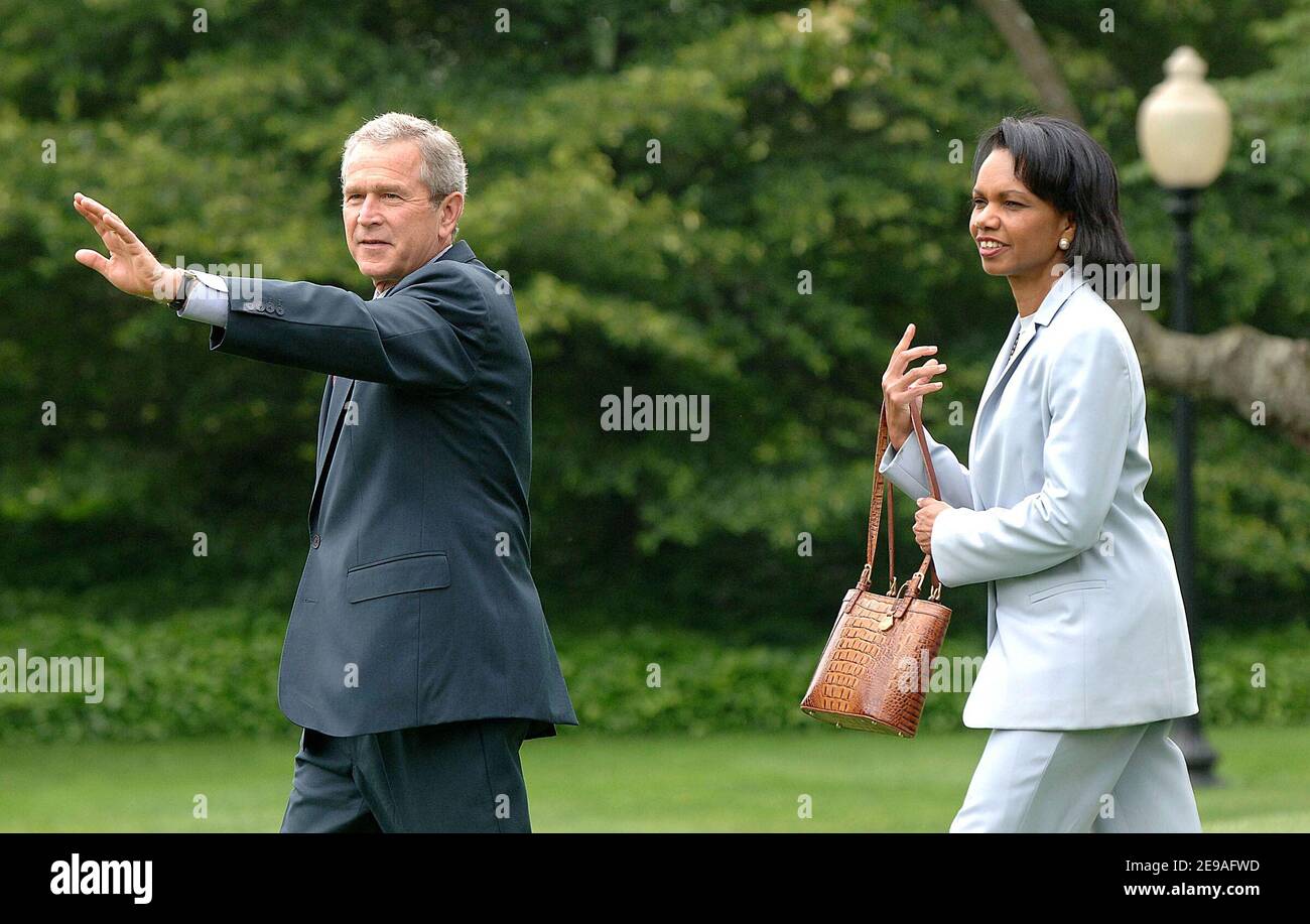 U.S President George W. Bush and Secretary of State Condoleezza Rice ...