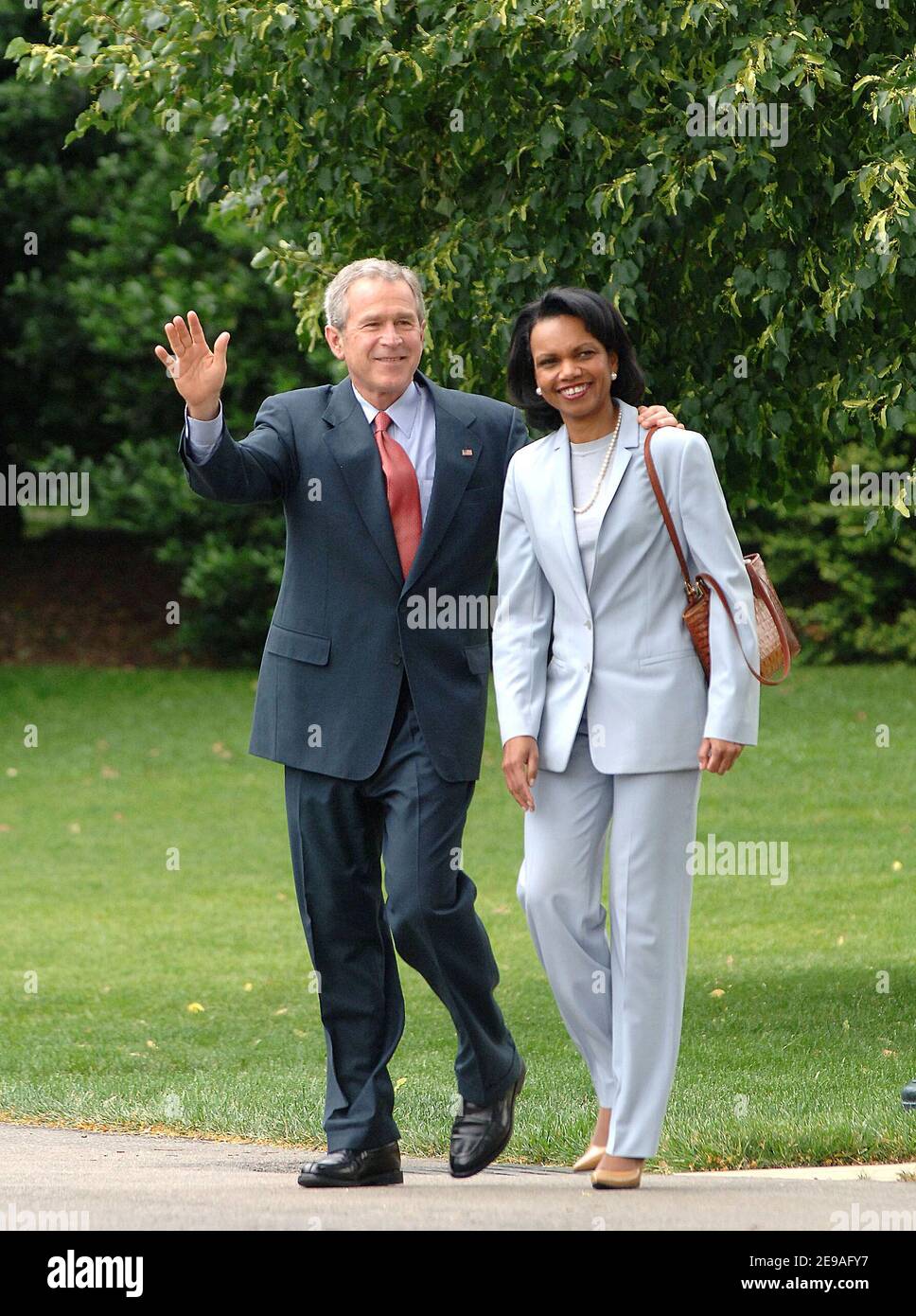 U.S President George W. Bush and Secretary of State Condoleezza Rice ...