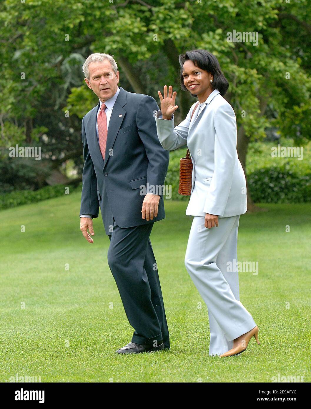 U.S President George W. Bush and Secretary of State Condoleezza Rice ...