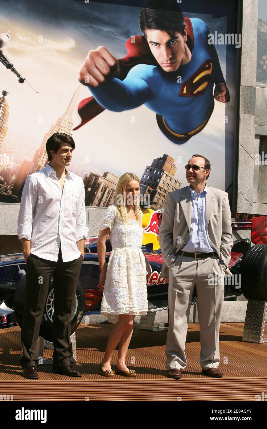 US actors Brandon Routh, who plays Superman/Clark Kent, Kate Bosworth ...