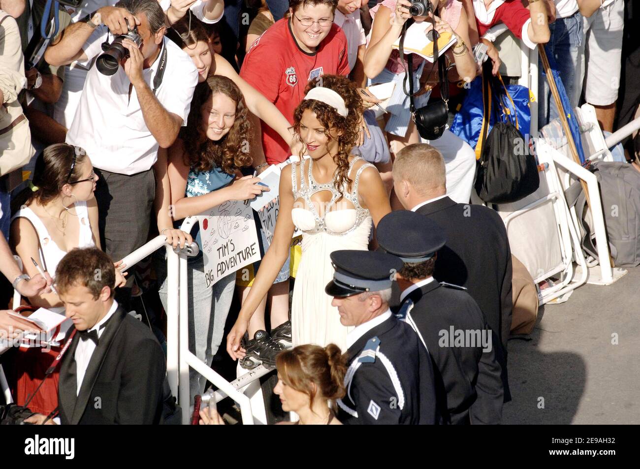 French model Noemie Lenoir arrives at the Palais des Festivals to ...