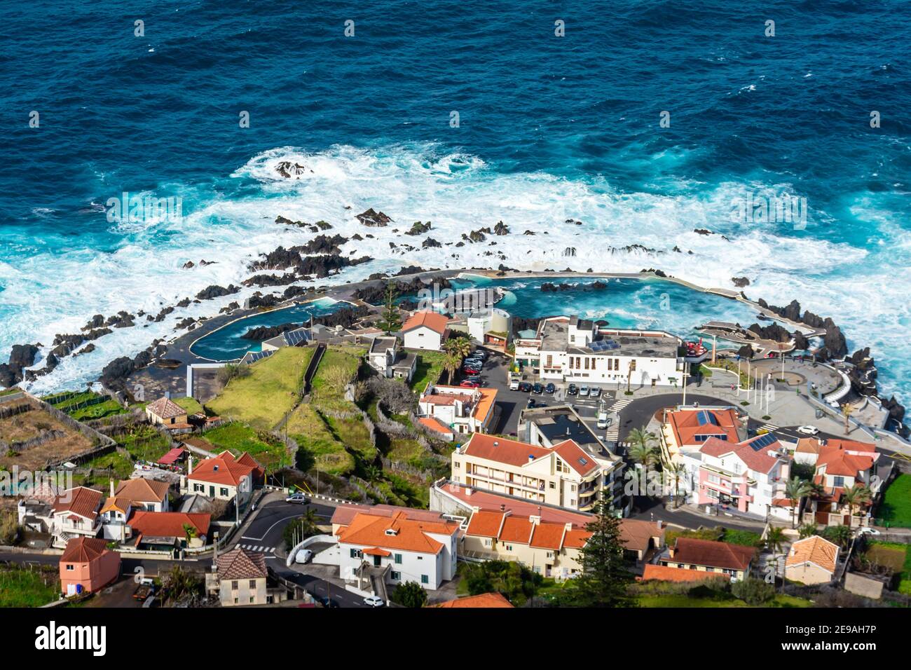 Aerial Shot of Porto Moniz Stock Photo - Alamy