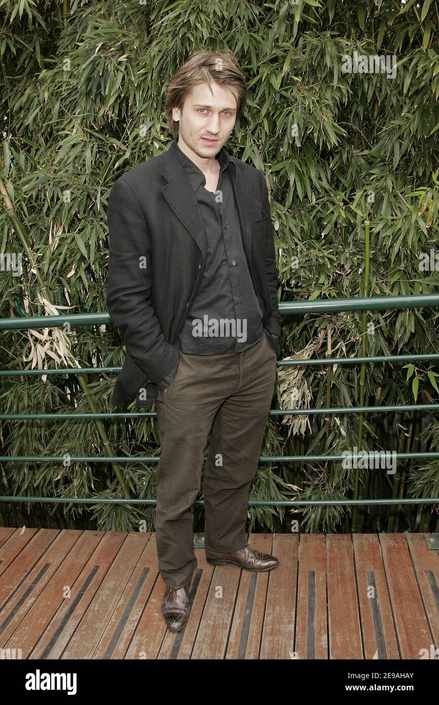 Stanislas Merhar poses in the 'VIP Village' during the French Open ...