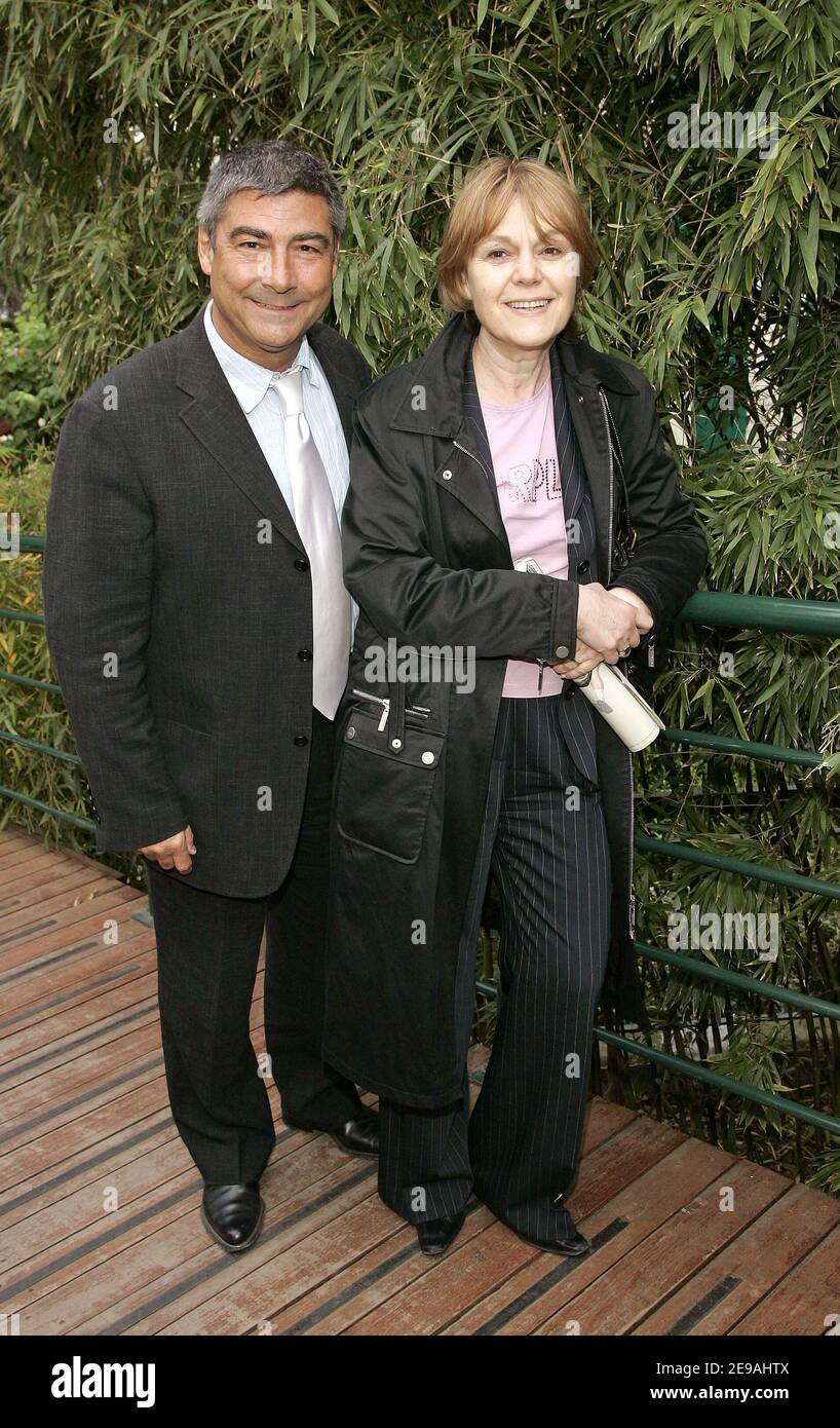 French TV presenters Patrice Drevet and Marie Laure Augry pose in the ...