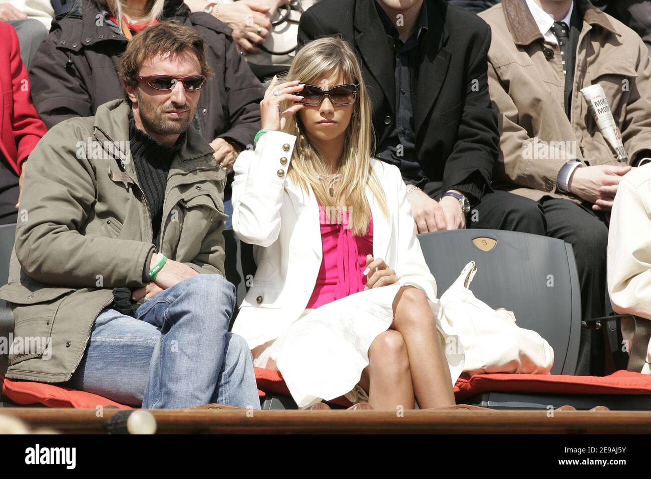 Miss France 2006 Alexandra Rosenfeld and a friend watch a game during ...
