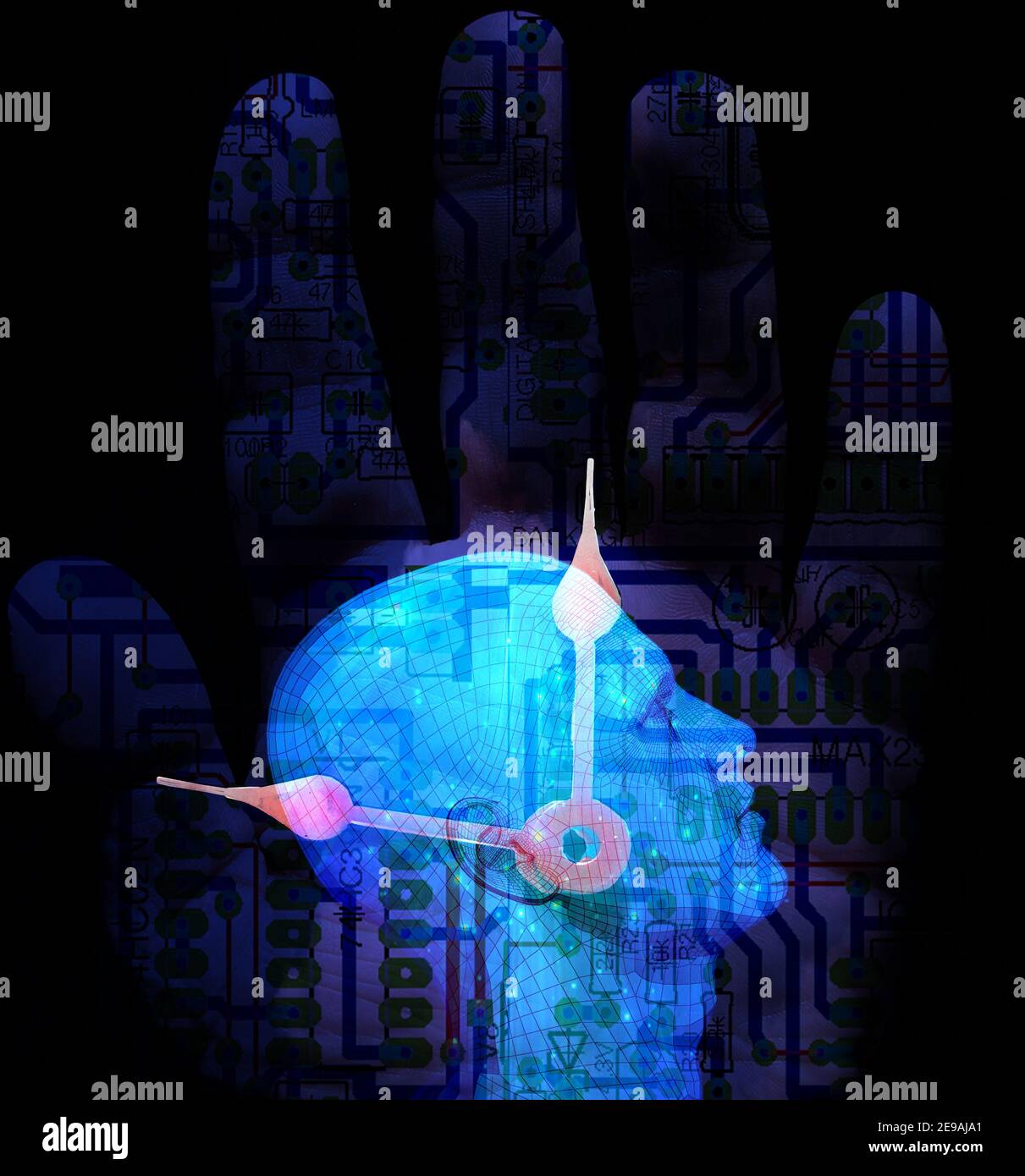 Machine Mind Concept. 3D rendering Stock Photo - Alamy