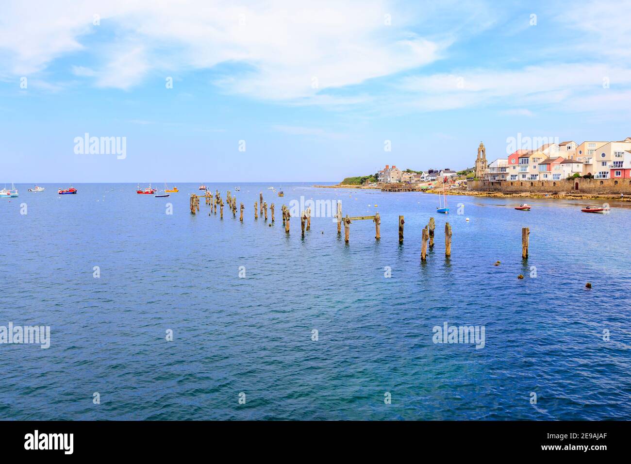 View along the coastline towards Peveril Point on the South-West Coast ...