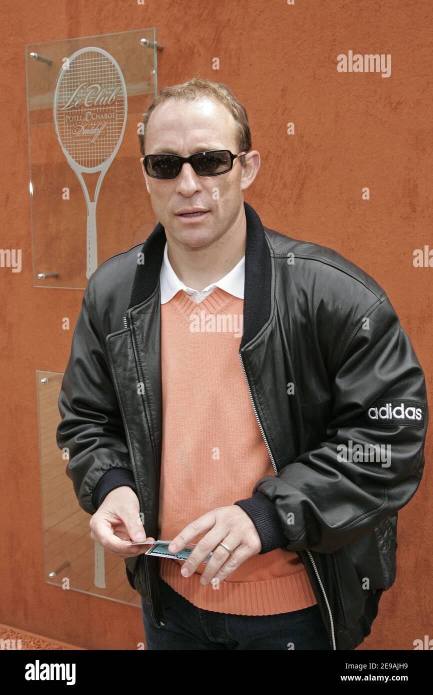 French former soccer player Jean-Pierre Papin poses in the VIP quarter ...