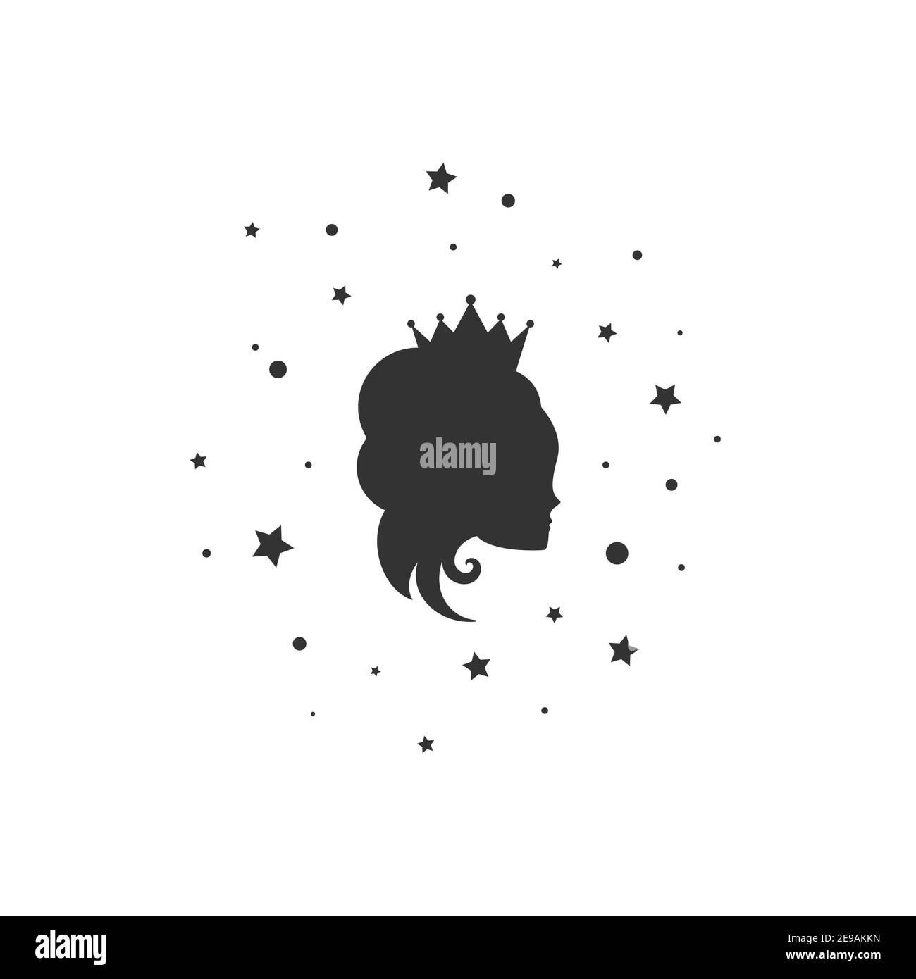 Beautiful princess with crown, stars and tinsel. Women's elegant ...